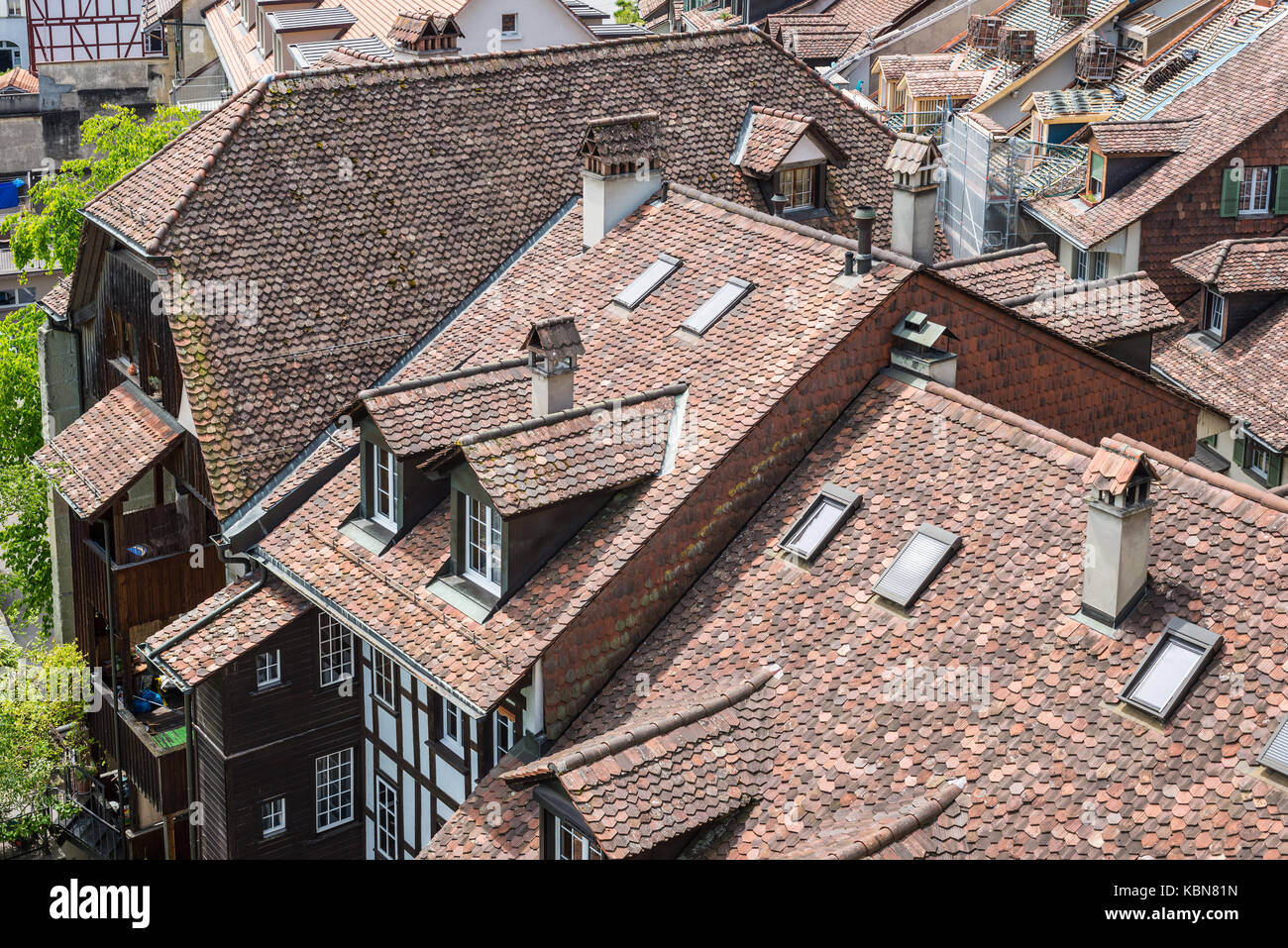 Bern, Switzerland - May 26, 2016: Architecture of the old European town ...