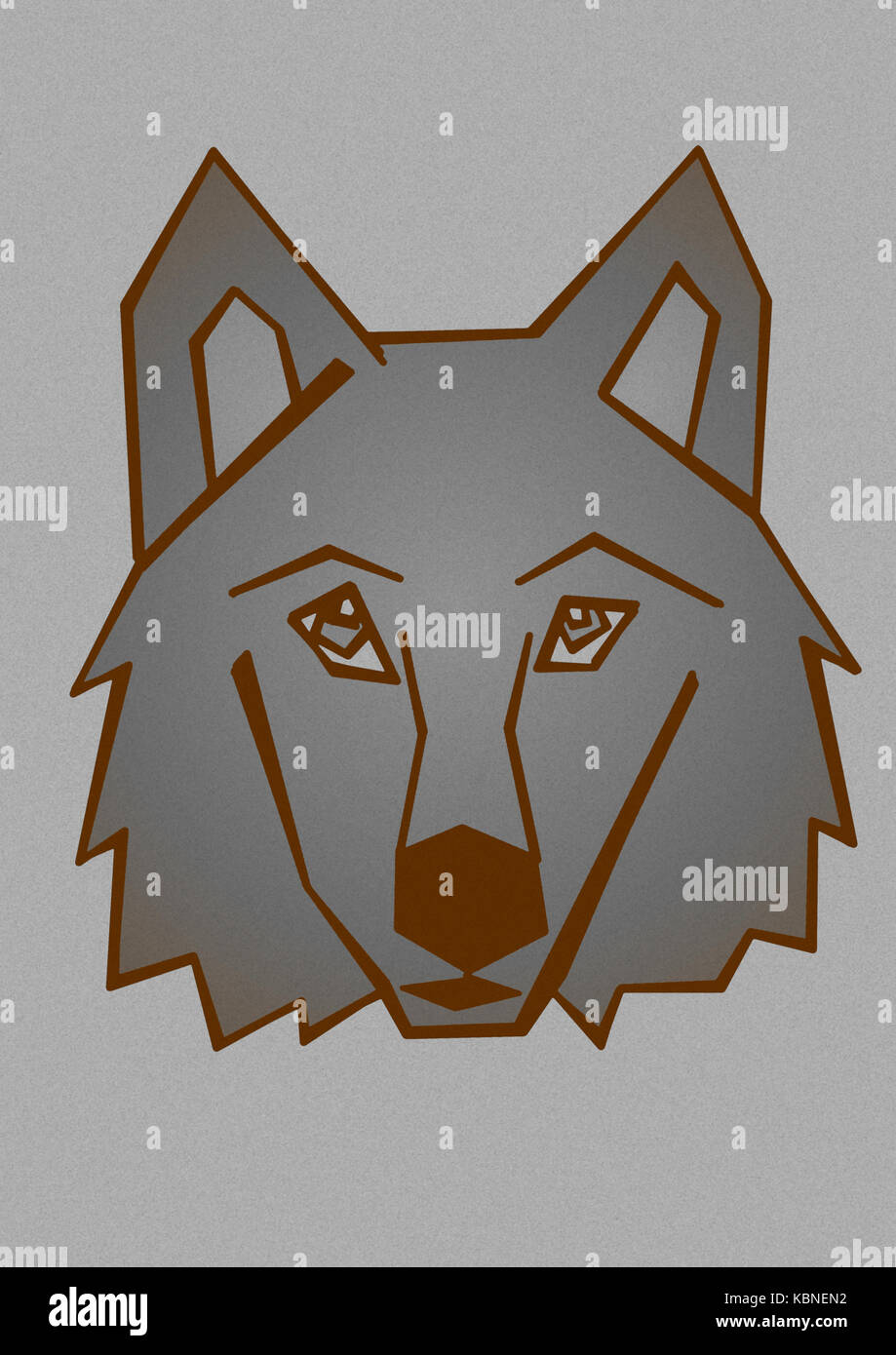 Stylized wolf vintage Stock Photo - Alamy