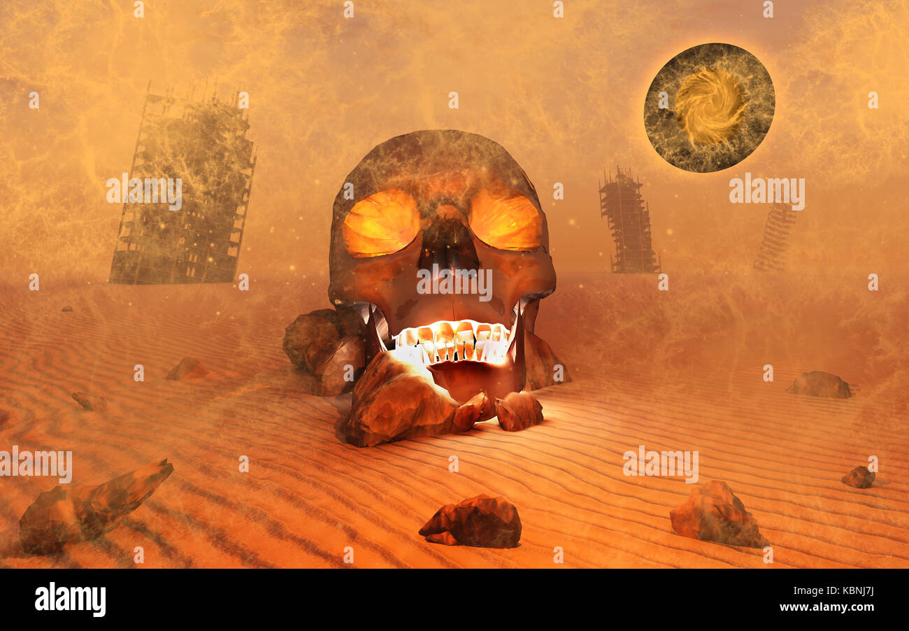 A Dead World Being Pulled Into A Black Hole Stock Photo - Alamy