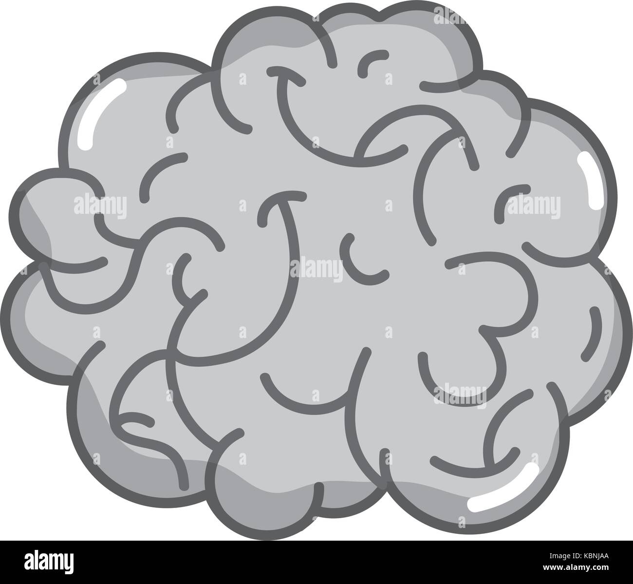 grayscale human brain anatomy to creative and intellect Stock Vector ...