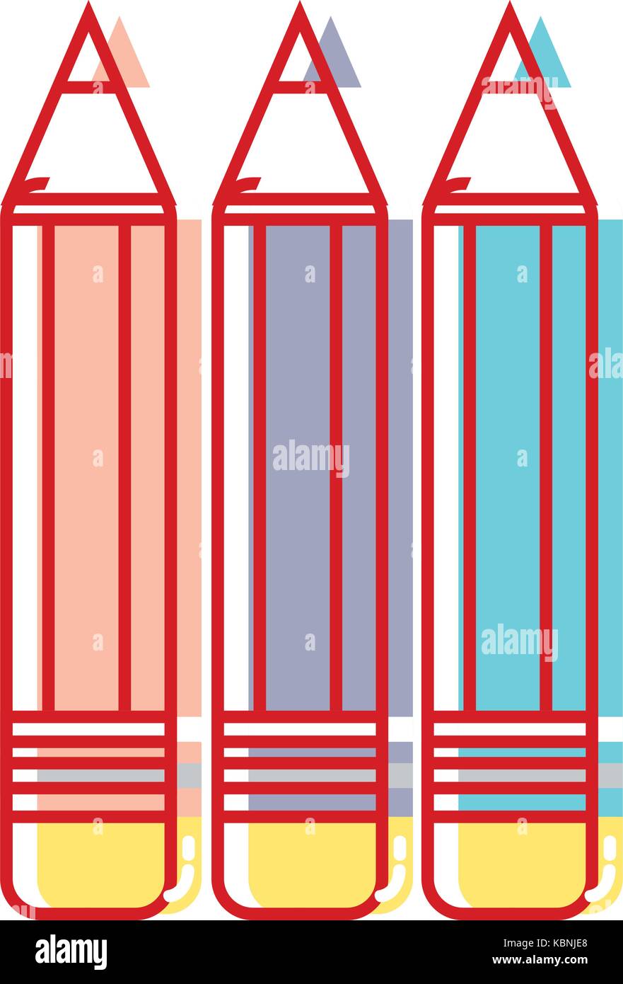 pencils colors school tool object design Stock Vector Image & Art - Alamy