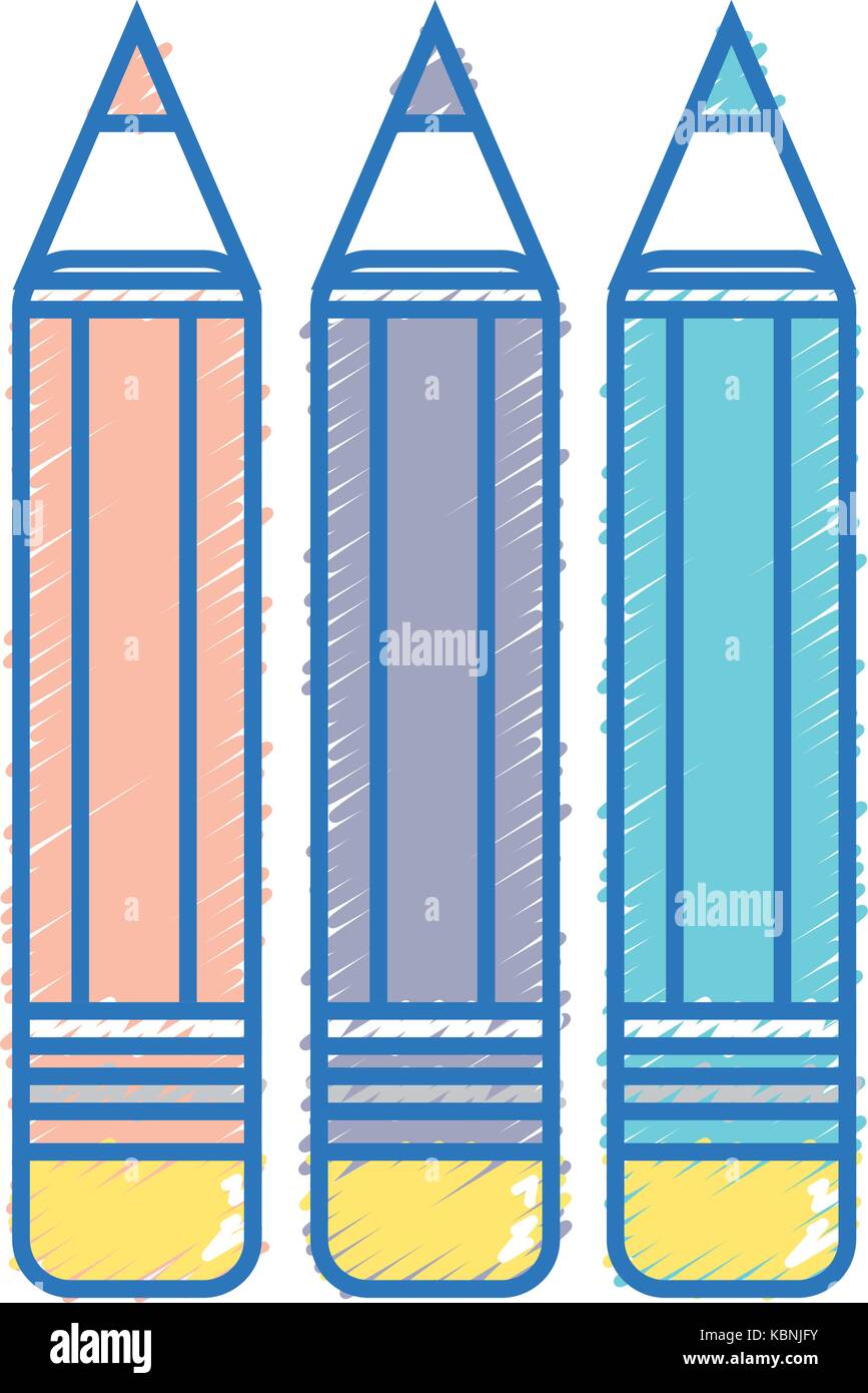 pencils colors school tool object design Stock Vector Image & Art - Alamy