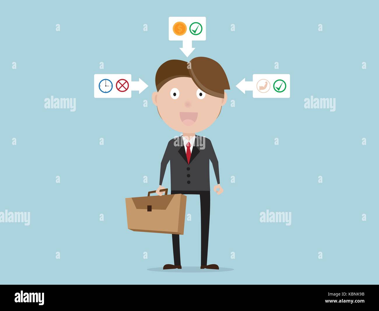 businessman life style concept, have money, healthy but no time cartoon ...