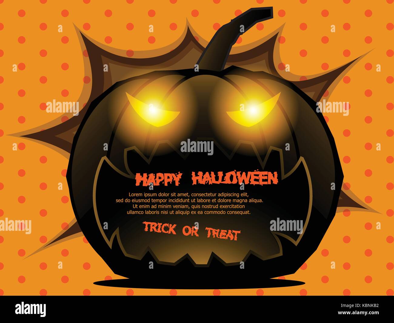 abstract pumpkin halloween poster with dots background vector ...