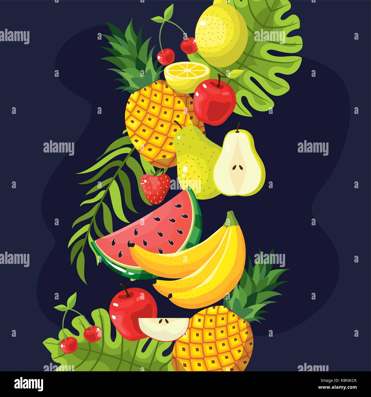 delicious tropical fruit background design Stock Vector Image & Art - Alamy