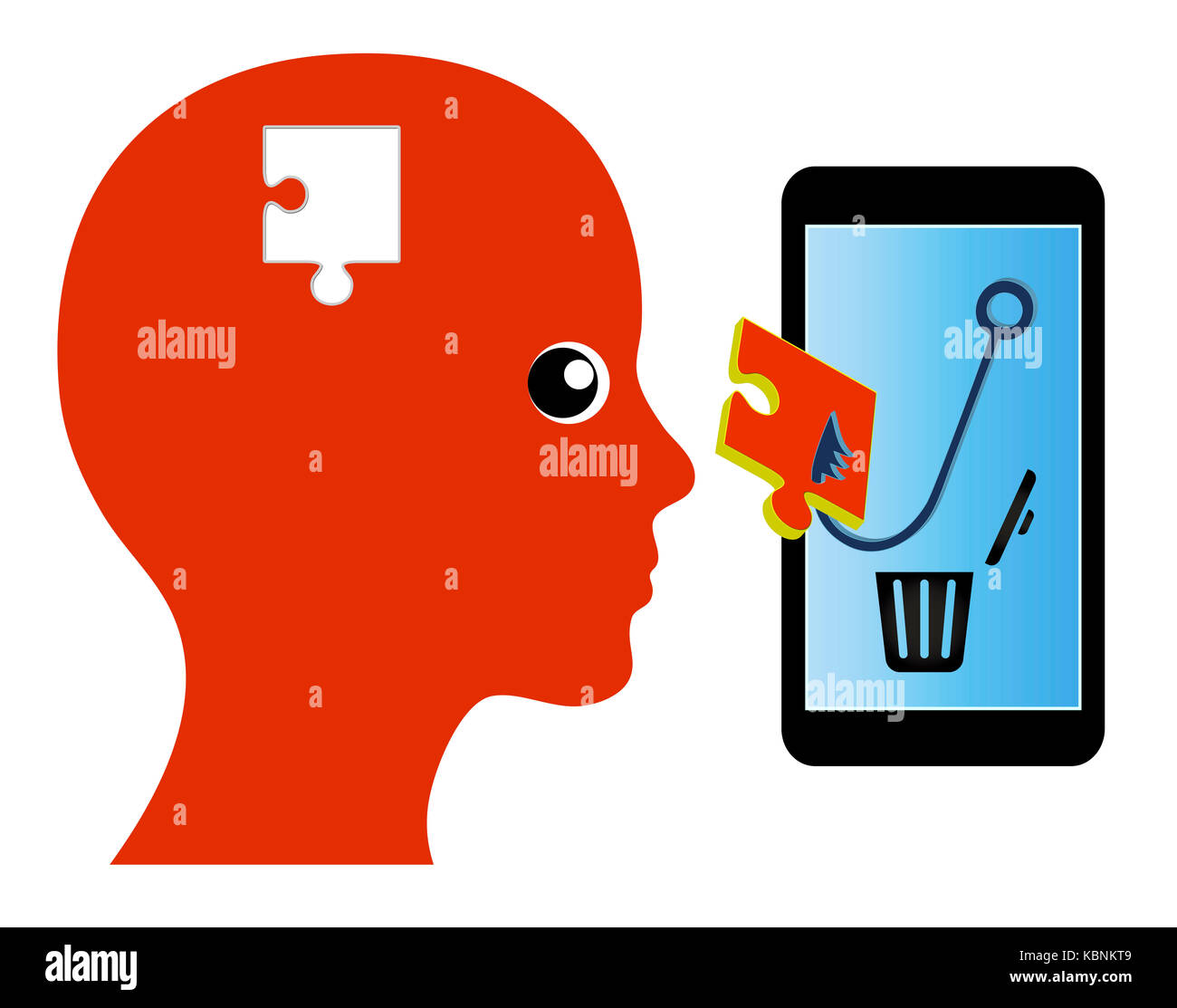 The human mind gets controlled by the overuse of mobile phones Stock ...
