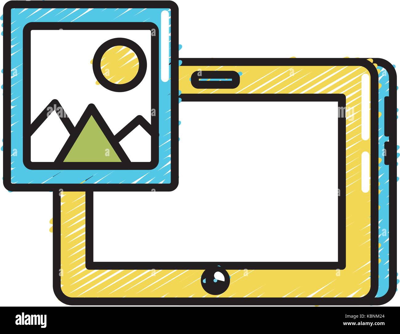 Tablet with picture Stock Vector Images - Alamy