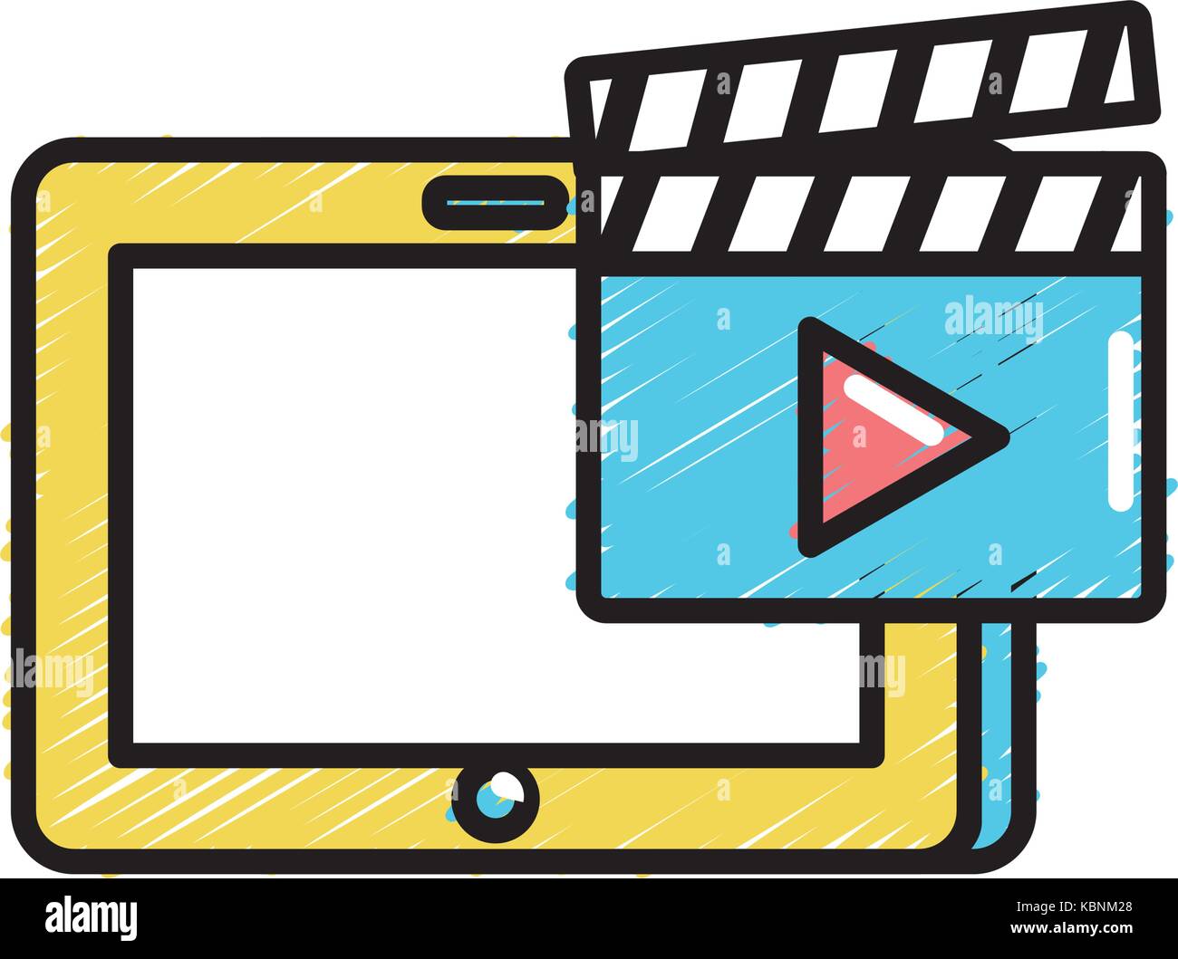 tablet technology with clapperboard video icon Stock Vector Image & Art ...