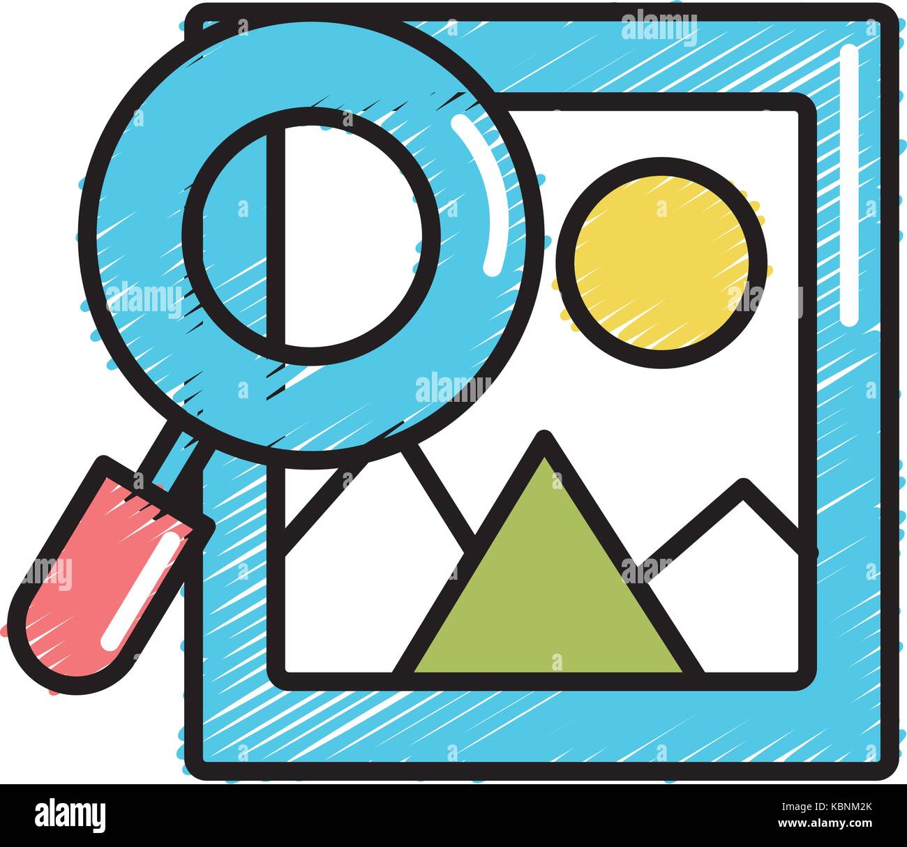frame picture with magnifying glass icon Stock Vector Image & Art - Alamy