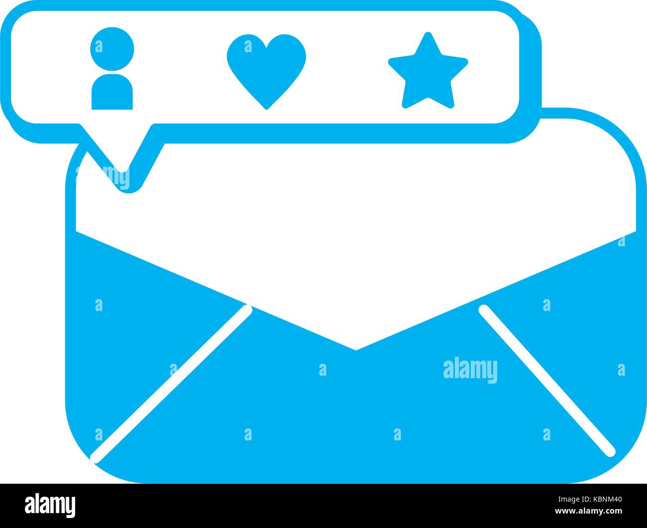 silhouette e-mail message and bar chat bubble Stock Vector Image & Art ...