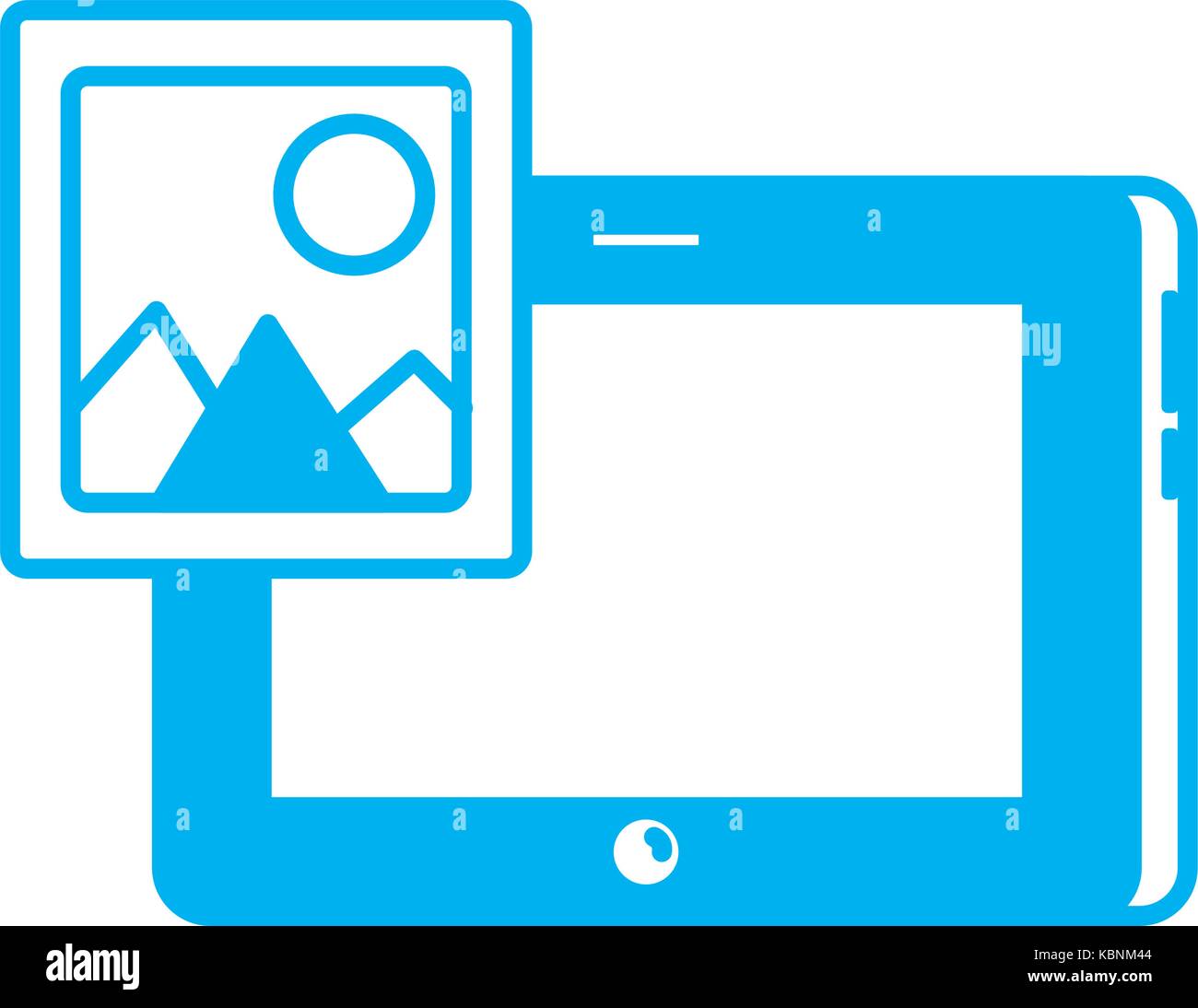 silhouette tablet technology with picture icon Stock Vector Image & Art ...