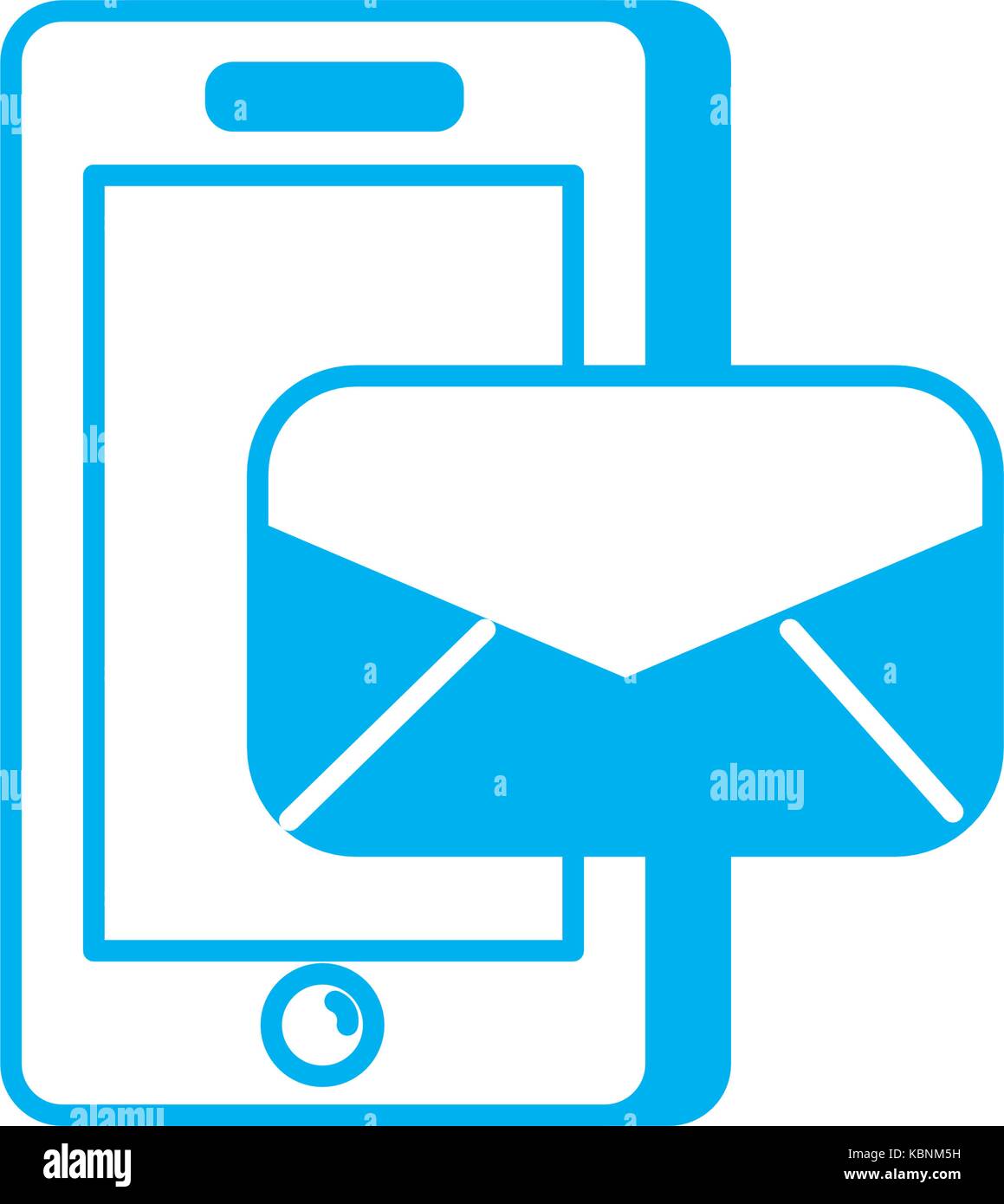silhouette smartphone technology with e-mail message Stock Vector Image ...