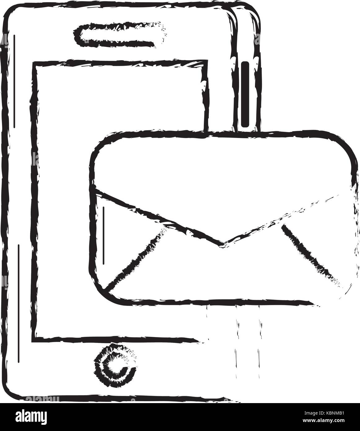 figure smartphone technology with e-mail message Stock Vector Image ...