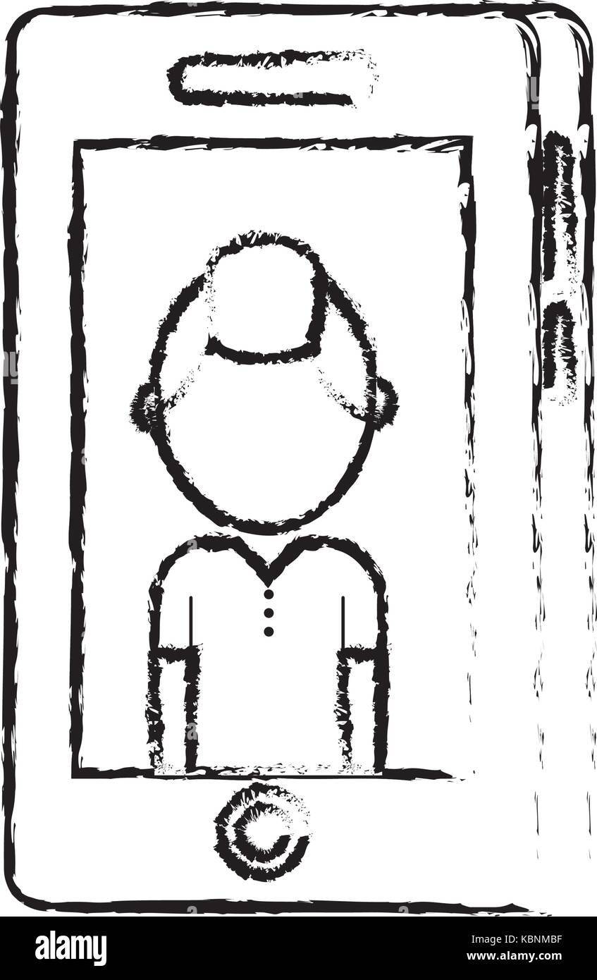 figure smartphone technology with man picture Stock Vector Image & Art ...