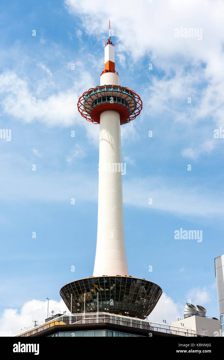 Japan, Kyoto. The Kyoto tower. Iconic tourist destination. White tower ...
