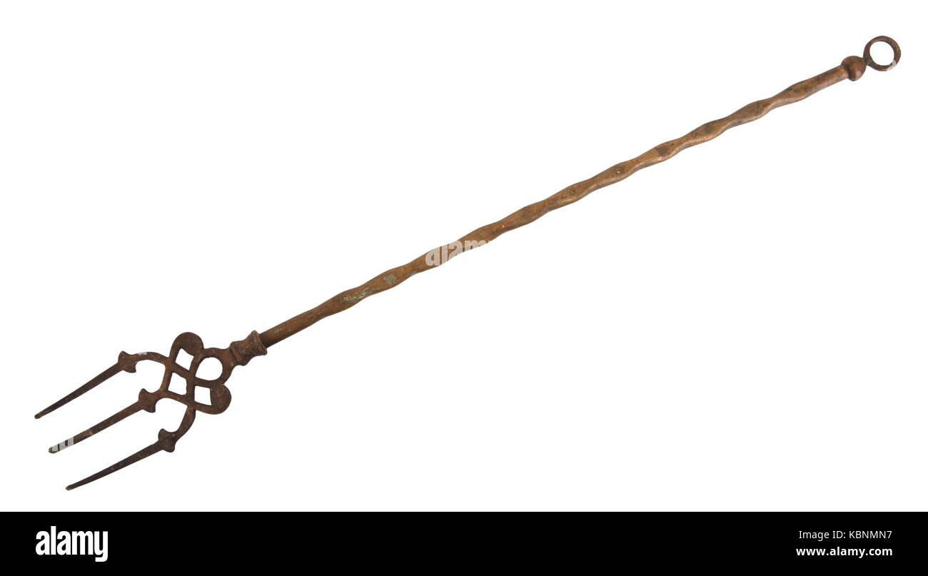 Vintage toasting fork isolated on white Stock Photo - Alamy