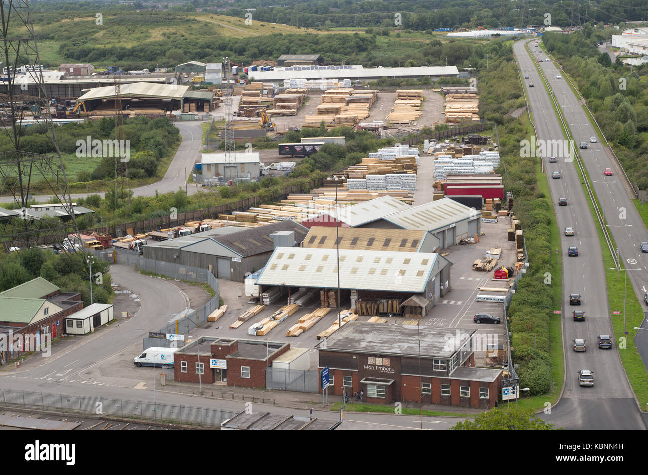 Aerial view of lumber yard hi-res stock photography and images - Alamy