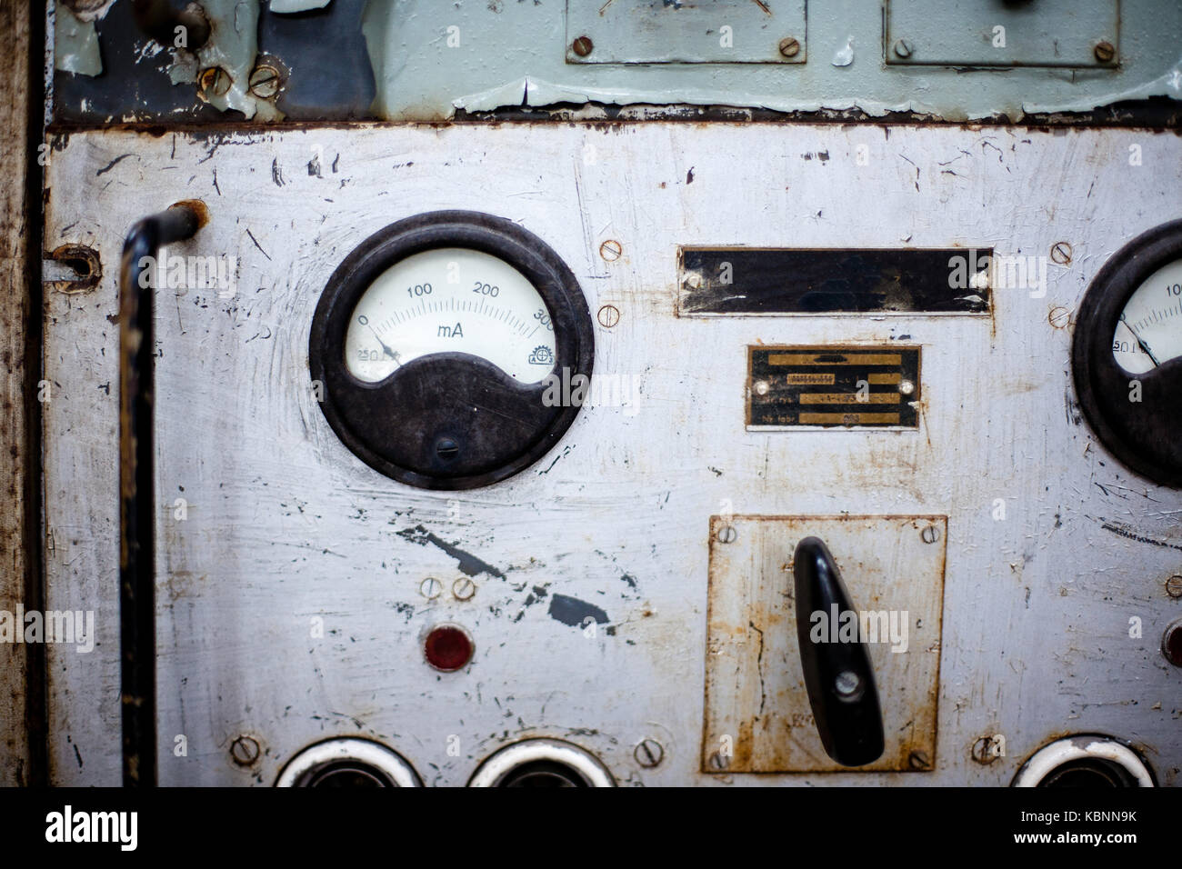 Part of panel ammeter voltmeter dial Stock Photo - Alamy