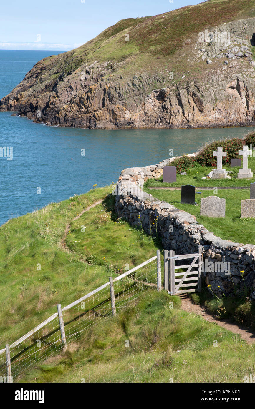 Graveyard at Llanbadrig Church; Cemaes; Anglesey; Wales; UK Stock Photo ...