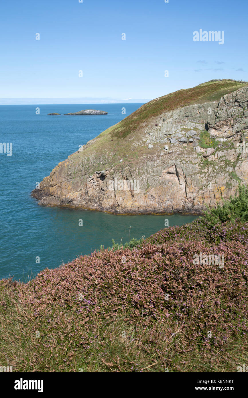 Cliffs and Island at Llanbadrig; Cemaes; Anglesey; Wales; UK Stock ...
