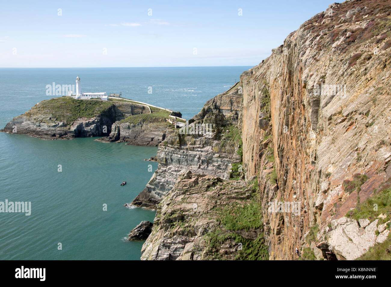 Cliff and Lighthouse; South Stack, Holy Island; Anglesey; Wales; UK ...