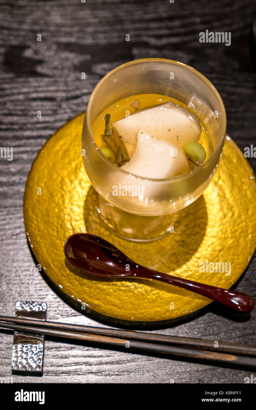 Japanese Cream cheese tofu Groumet starter Stock Photo - Alamy