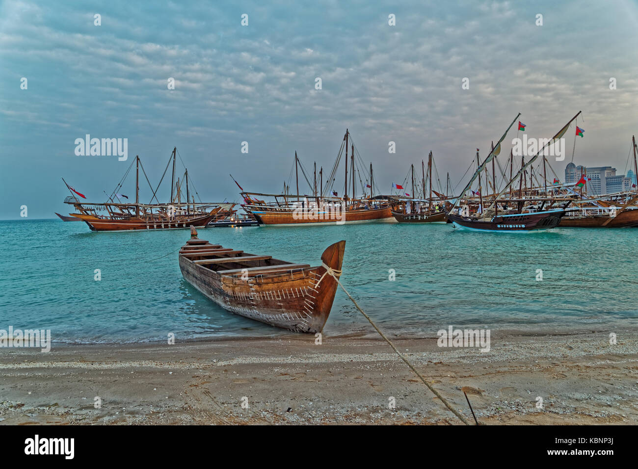 Traditional boats (dhow) in Arabic gulf Stock Photo - Alamy