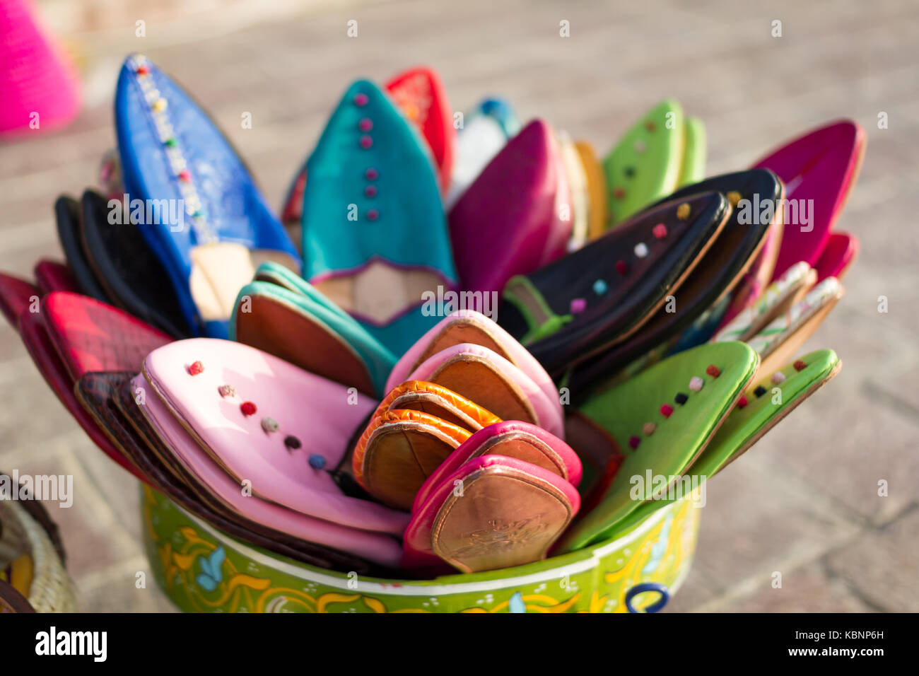 Moroccan handmade traditional shoes Stock Photo - Alamy