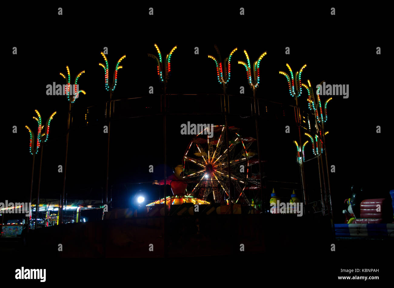 ballerina at amusement park by night Stock Photo - Alamy