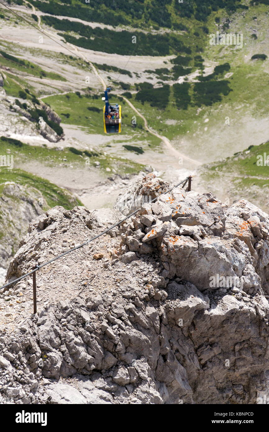 Via ferrata for climbing to Dachstein glacier top, Austrian Alps Stock ...