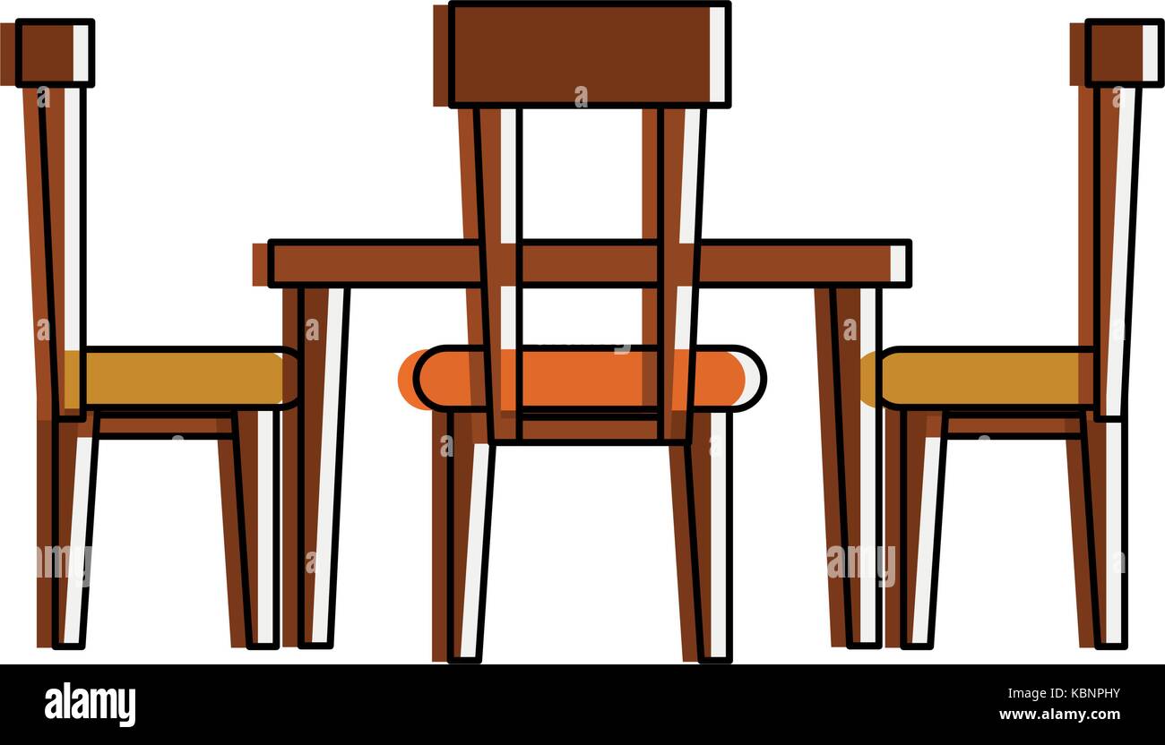 dining table with chairs frontview furniture icon image Stock Vector ...