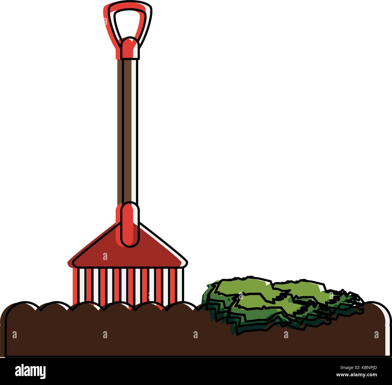 rake with soil and plant tool icon image Stock Vector Image & Art - Alamy
