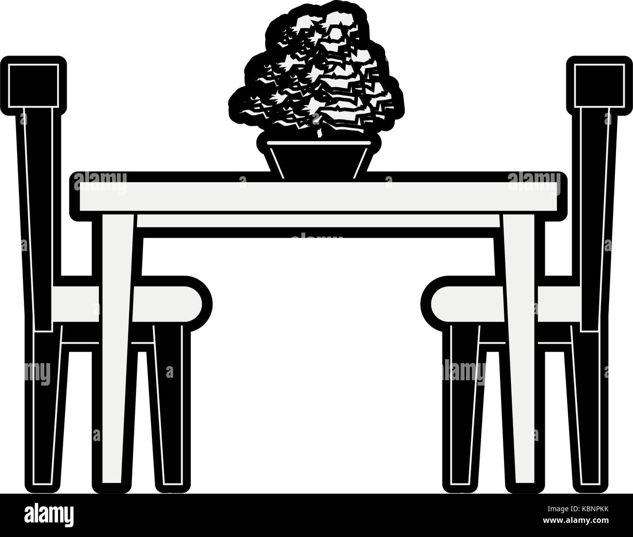 dining table with chairs frontview furniture icon image Stock Vector ...