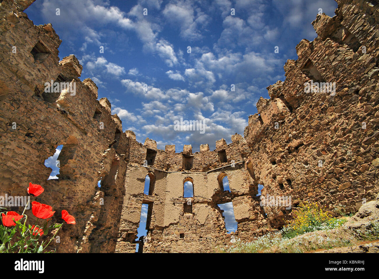 Ruins of ancient city and castle of Hosap near the province of Van in ...