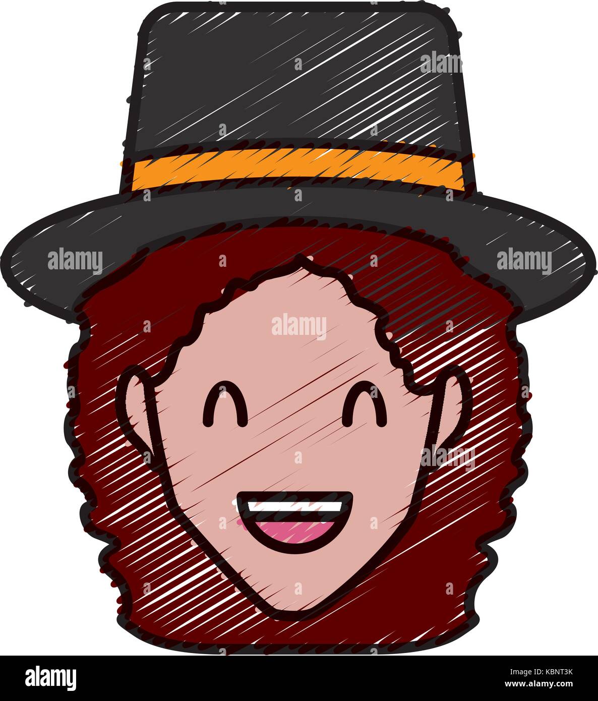 Woman with hat smiling cartoon Stock Vector Image & Art - Alamy