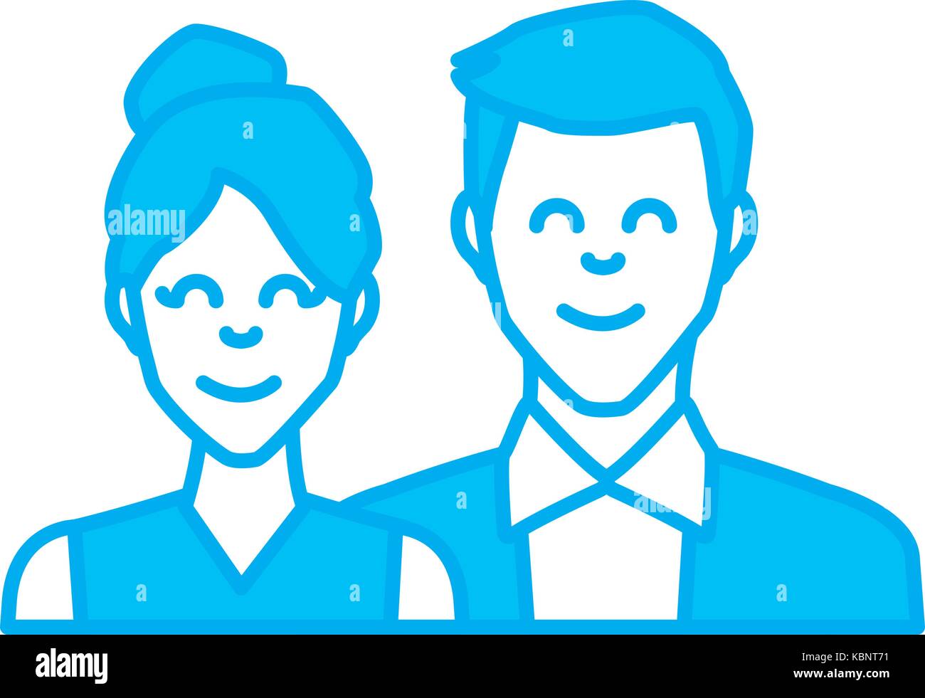 Couple smiling friendship friends Stock Vector Images - Alamy