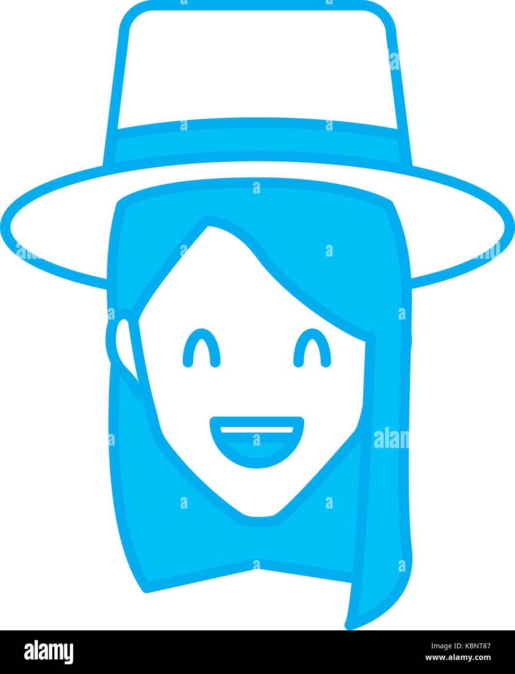 Woman with hat smiling cartoon Stock Vector Image & Art - Alamy