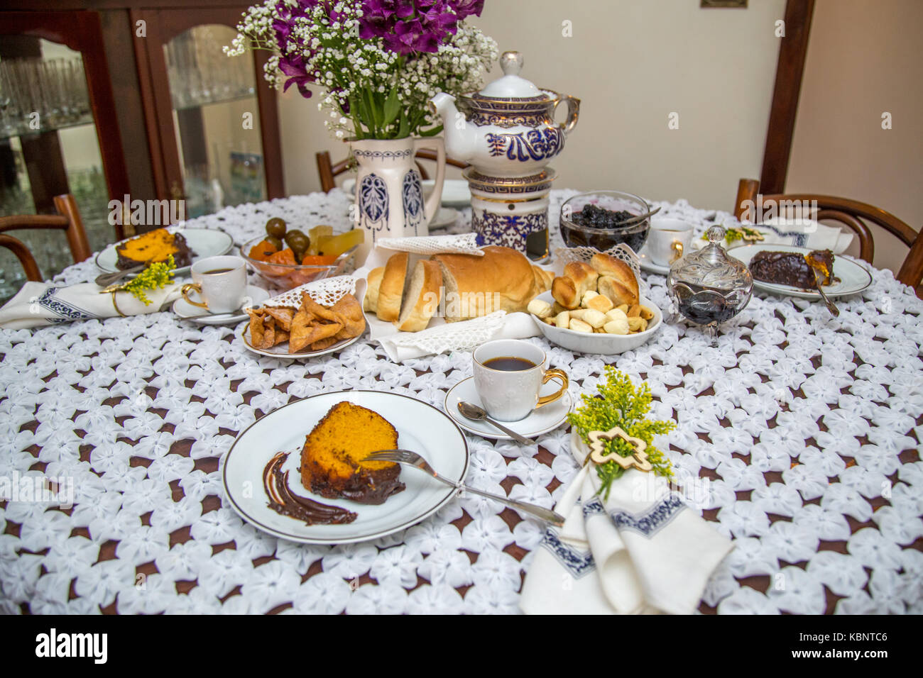 colonial breakfast brazil Stock Photo - Alamy