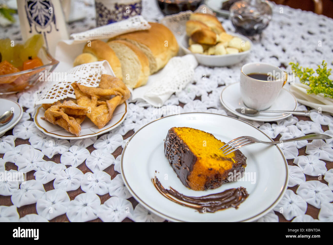 colonial breakfast brazil Stock Photo - Alamy
