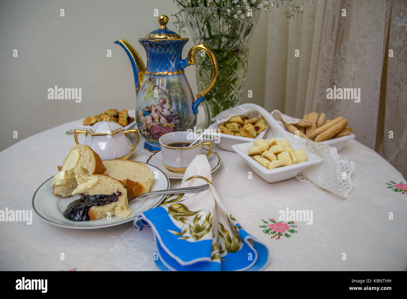 colonial breakfast brazil Stock Photo - Alamy
