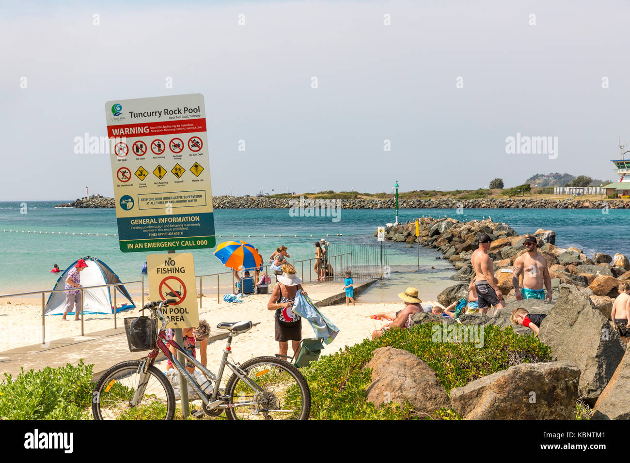 Tuncurry rock pool beside Wallis Lake in Forster Tuncurry on the mid ...