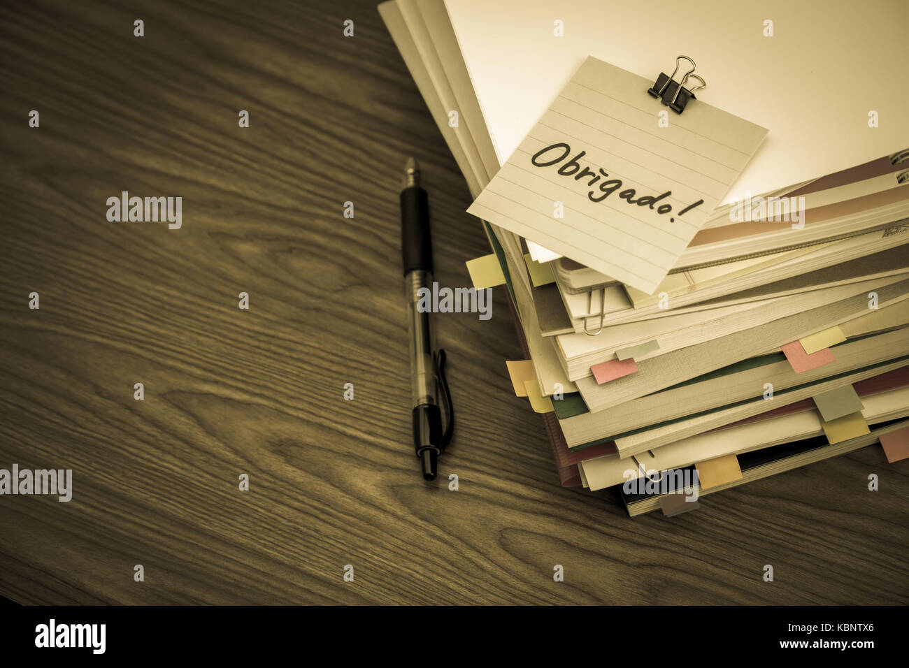 Thank You; The Pile of Business Documents on the Desk Stock Photo - Alamy
