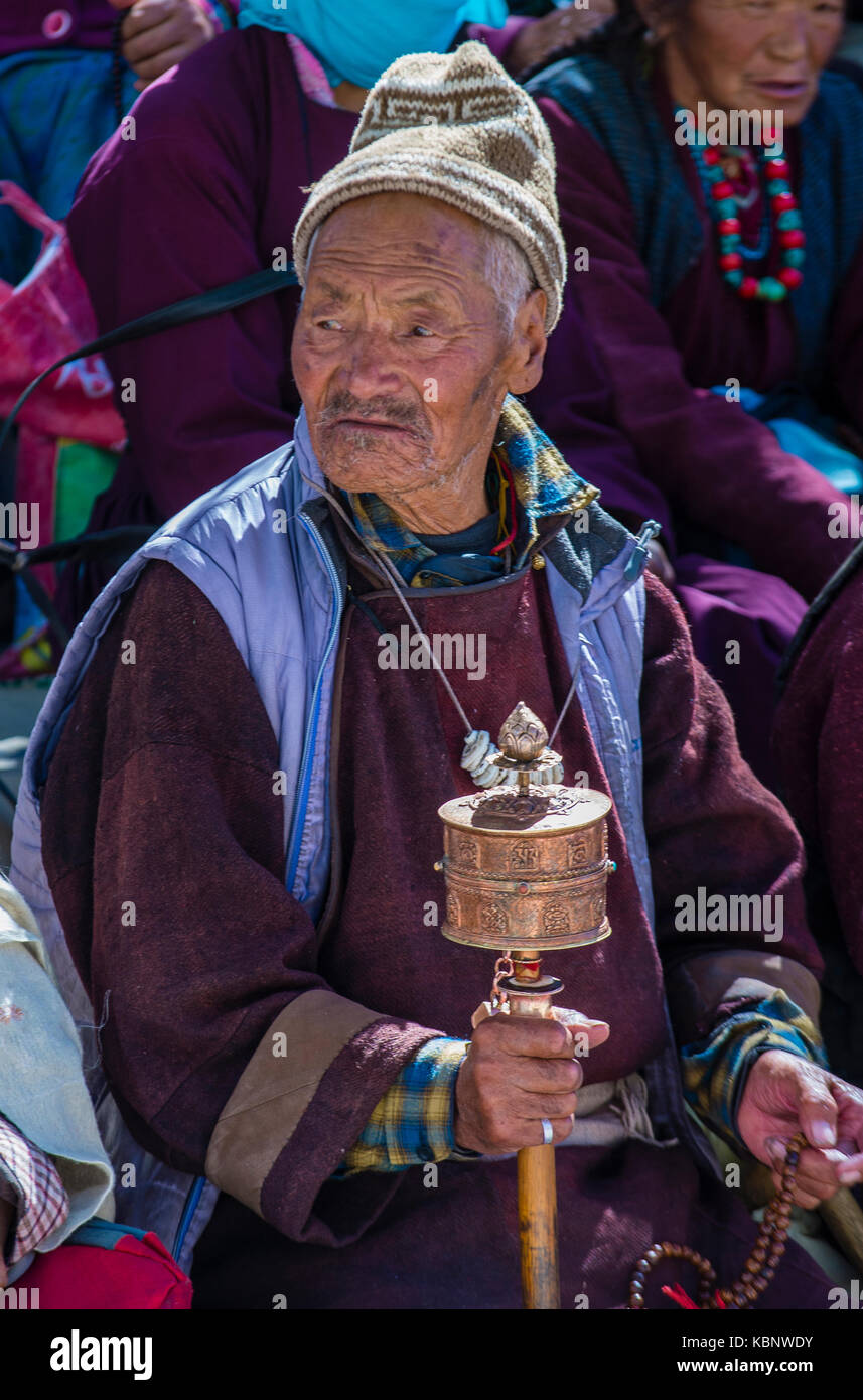 LEH, INDIA - SEPTEMBER 20, 2017: Portraite of Ladakhi man during the ...