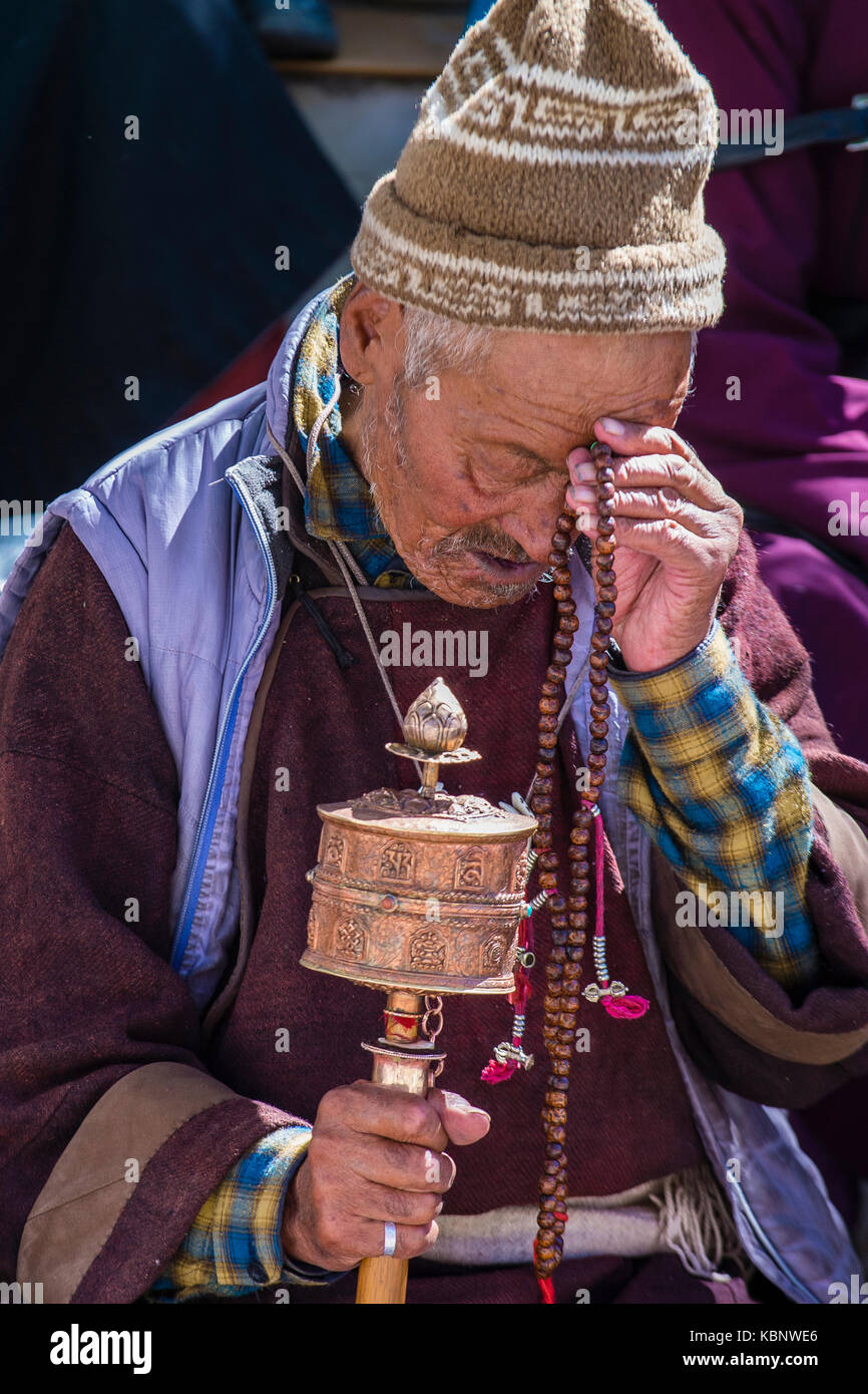 LEH, INDIA - SEPTEMBER 20, 2017: Portraite of Ladakhi man during the ...