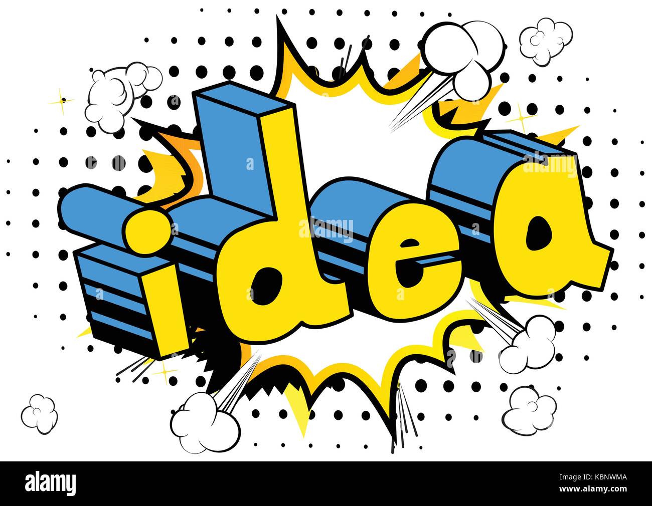 Idea - Comic book style phrase on abstract background Stock Vector ...