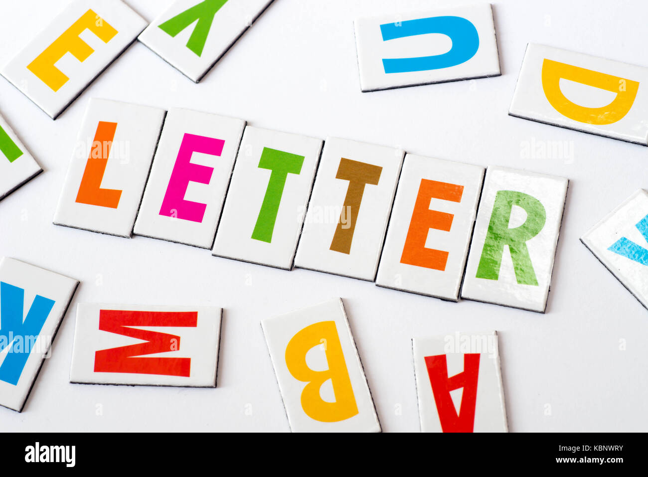 word letter made of colorful letters on white background Stock Photo ...