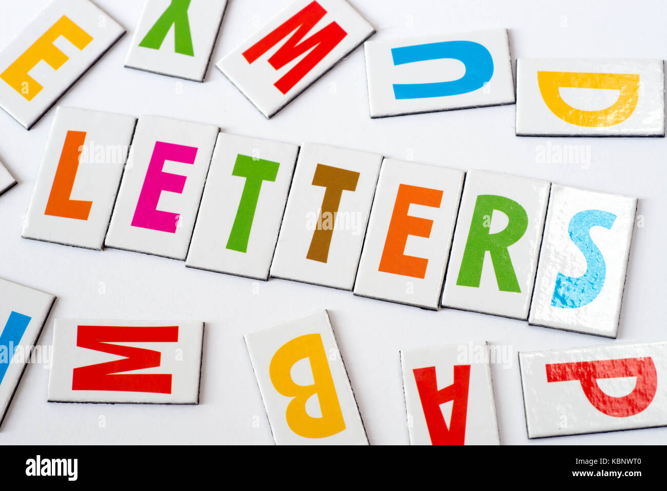 word letters made of colorful letters on white background Stock Photo ...