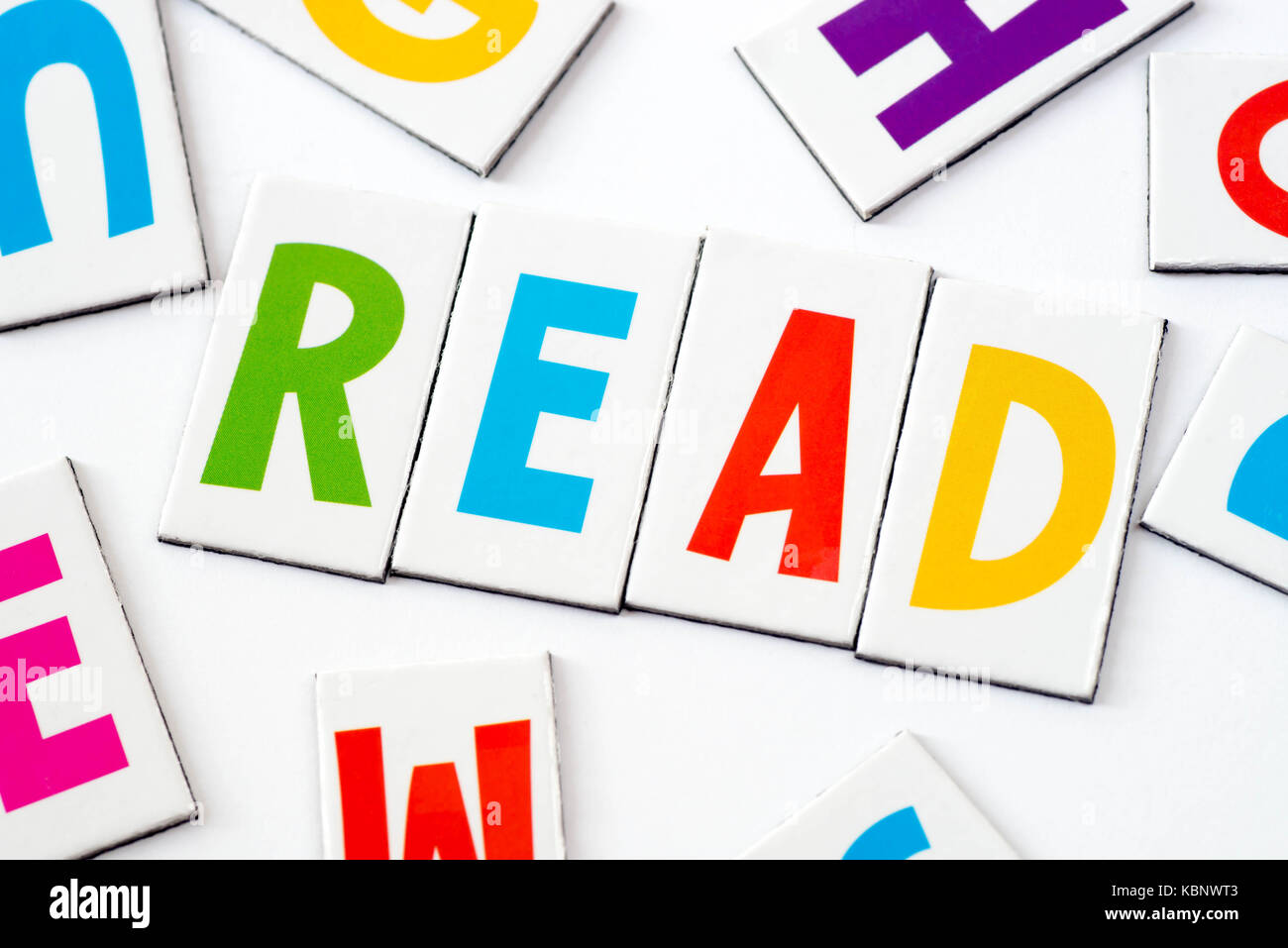 word read made of colorful letters on white background Stock Photo - Alamy