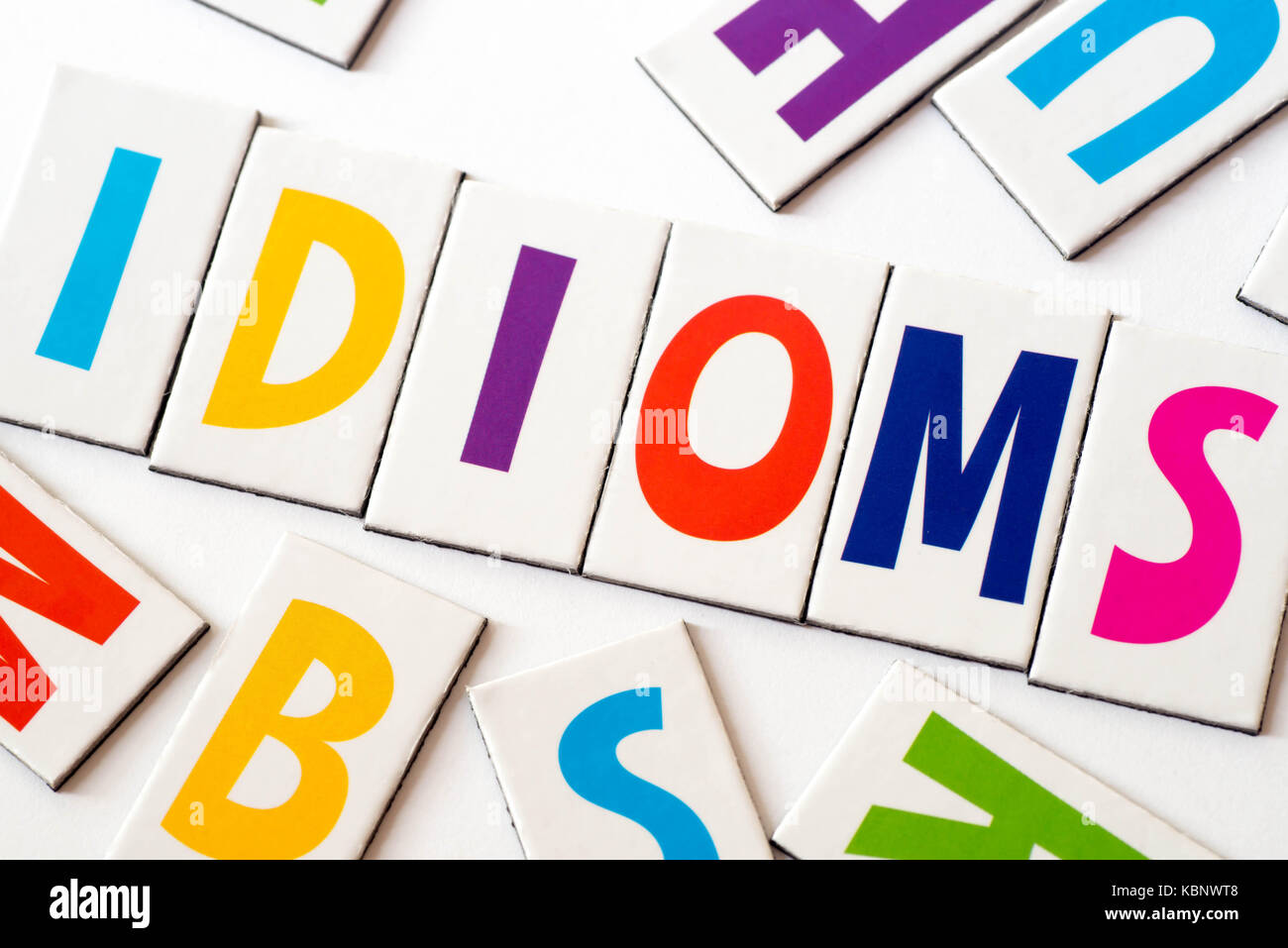 word idioms made of colorful letters on white background Stock Photo ...