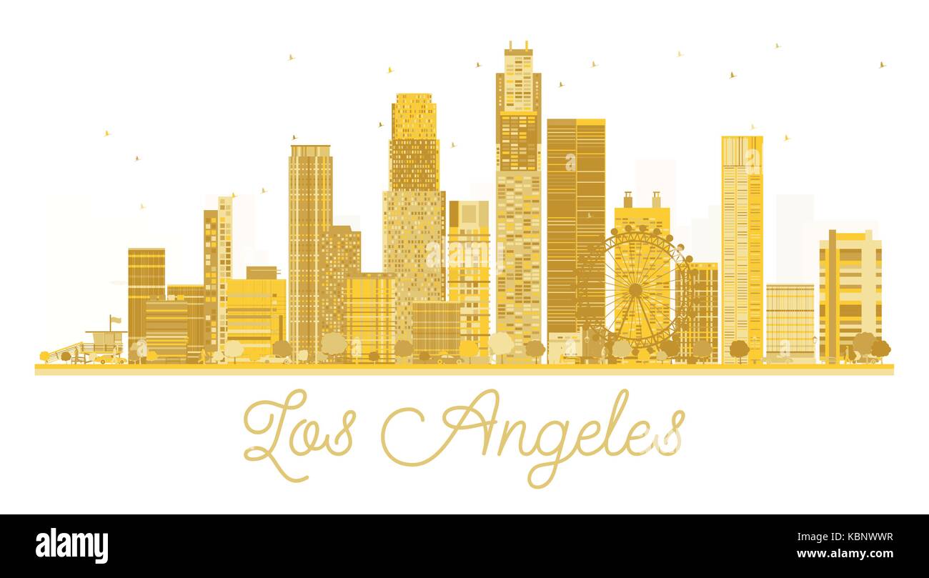 Los Angeles City skyline golden silhouette. Vector illustration. Simple ...
